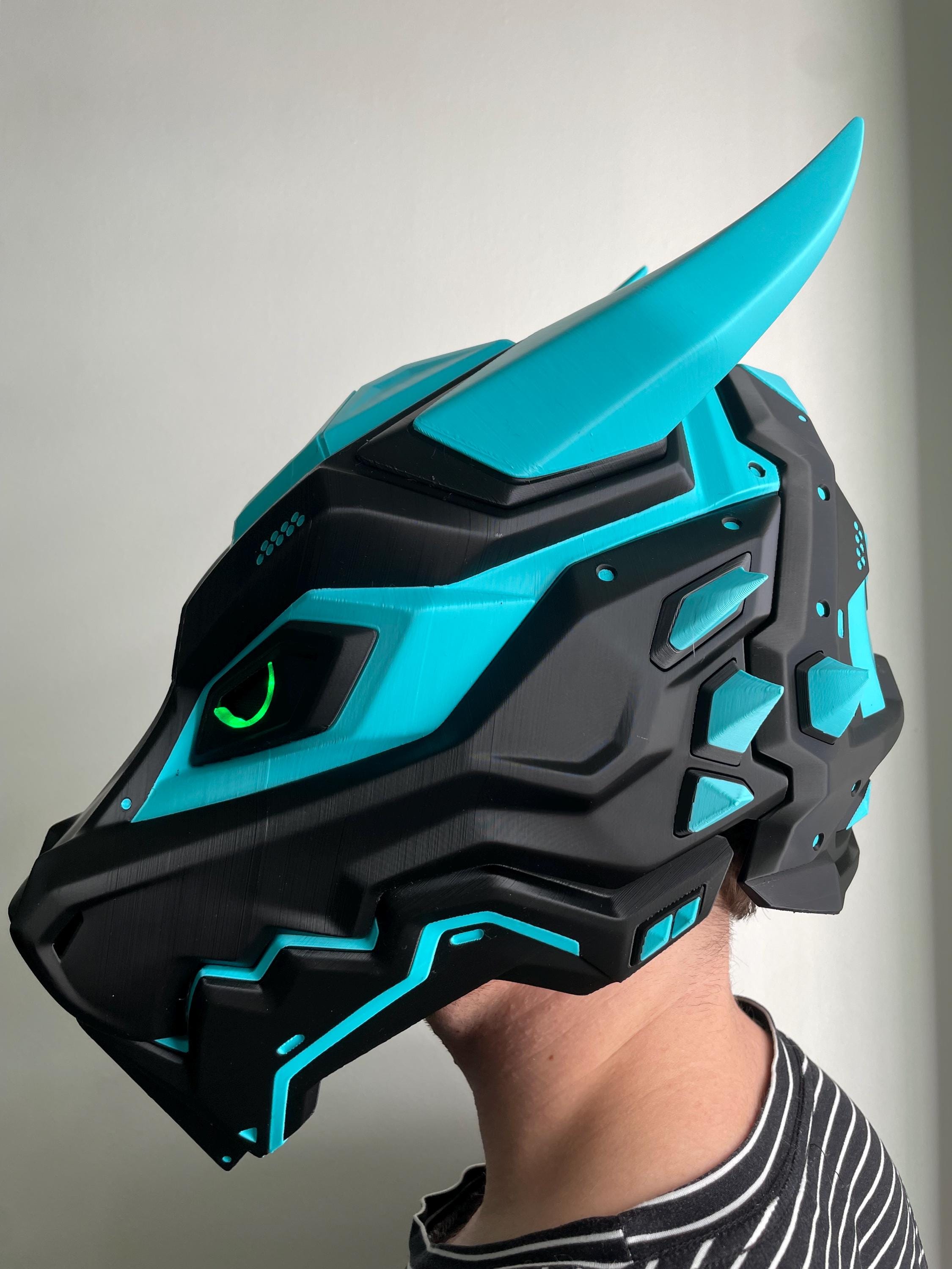 Cyber Dragon Cosplay Helmet- Custom Colors and Lights, Futuristic ...