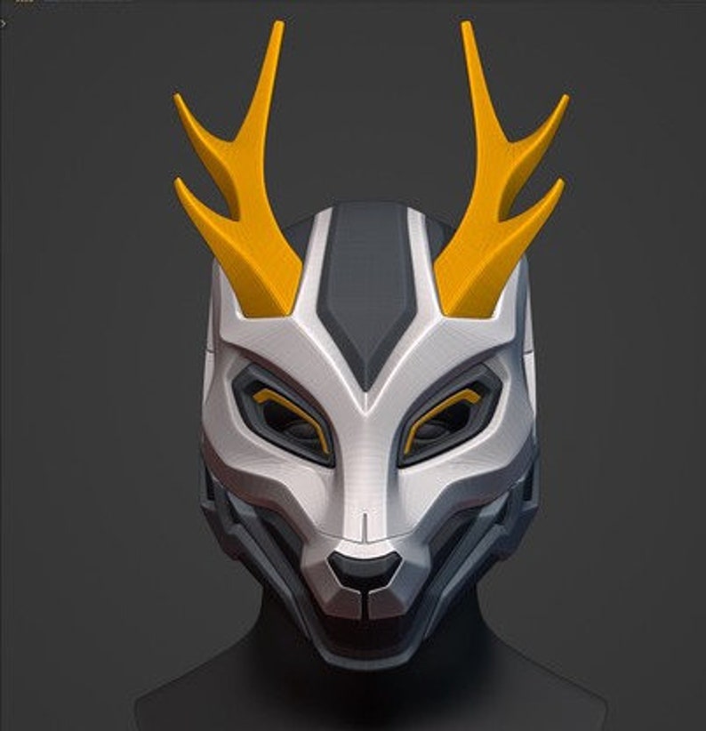 Cyber Deer Mask Custom Colors and Lights, Futuristic Mask, Cyber Punk ...