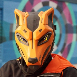 Cyber Wolf Mask Custom Colors and Lights, Futuristic Wolf Mask, Cyber ...