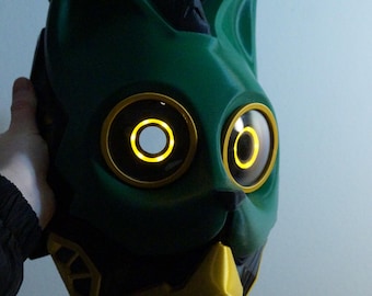 Cyber Bear Mask Black and White, Pre-made, Cyber Punk, Evo Bear, Moving ...