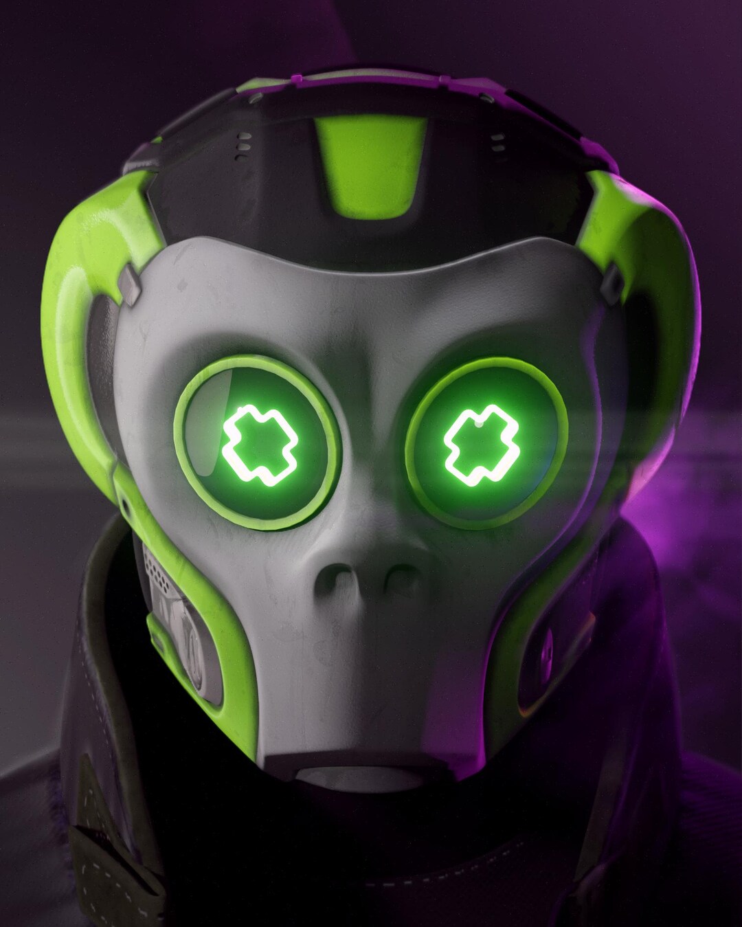 Cyber Primate Mask Custom Colors and Lights, Futuristic Mask, Cyber ...