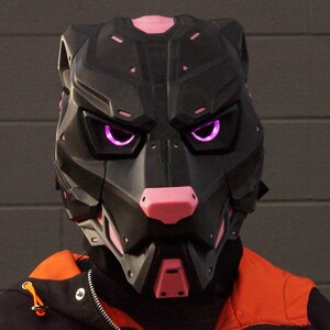 Cyber Bear Mask- Custom Colors and Lights, Evo Bear, LED Eyes, Moving ...