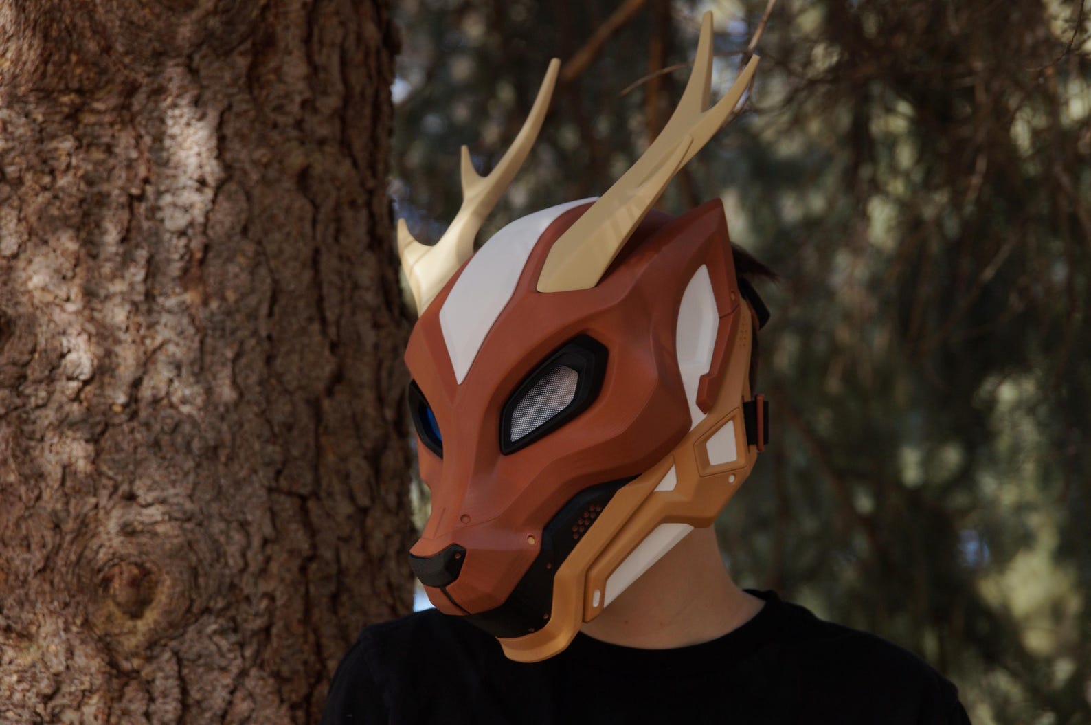 Cyber Deer Mask- Custom Colors and Lights, Futuristic Mask, Cyber Punk ...