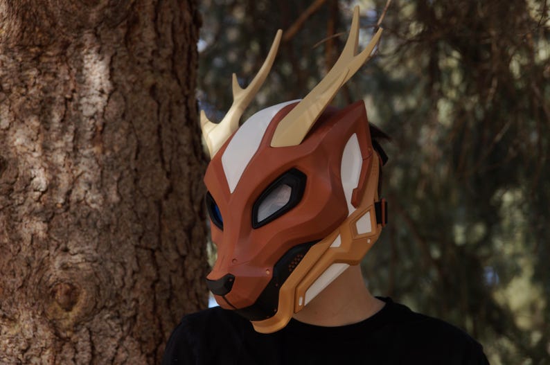 Cyber Deer Mask- Custom Colors and Lights, Futuristic Mask, Cyber Punk ...