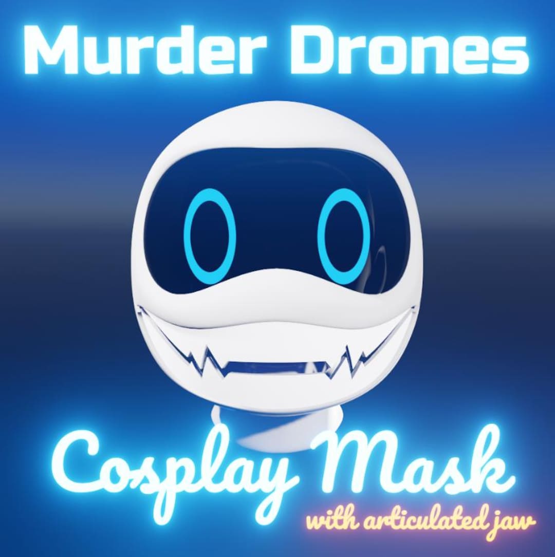 Murder Drones Cosplay Mask- Finished Product, Customizable, Full Sized, Moving Jaw, Drone, Gift ...