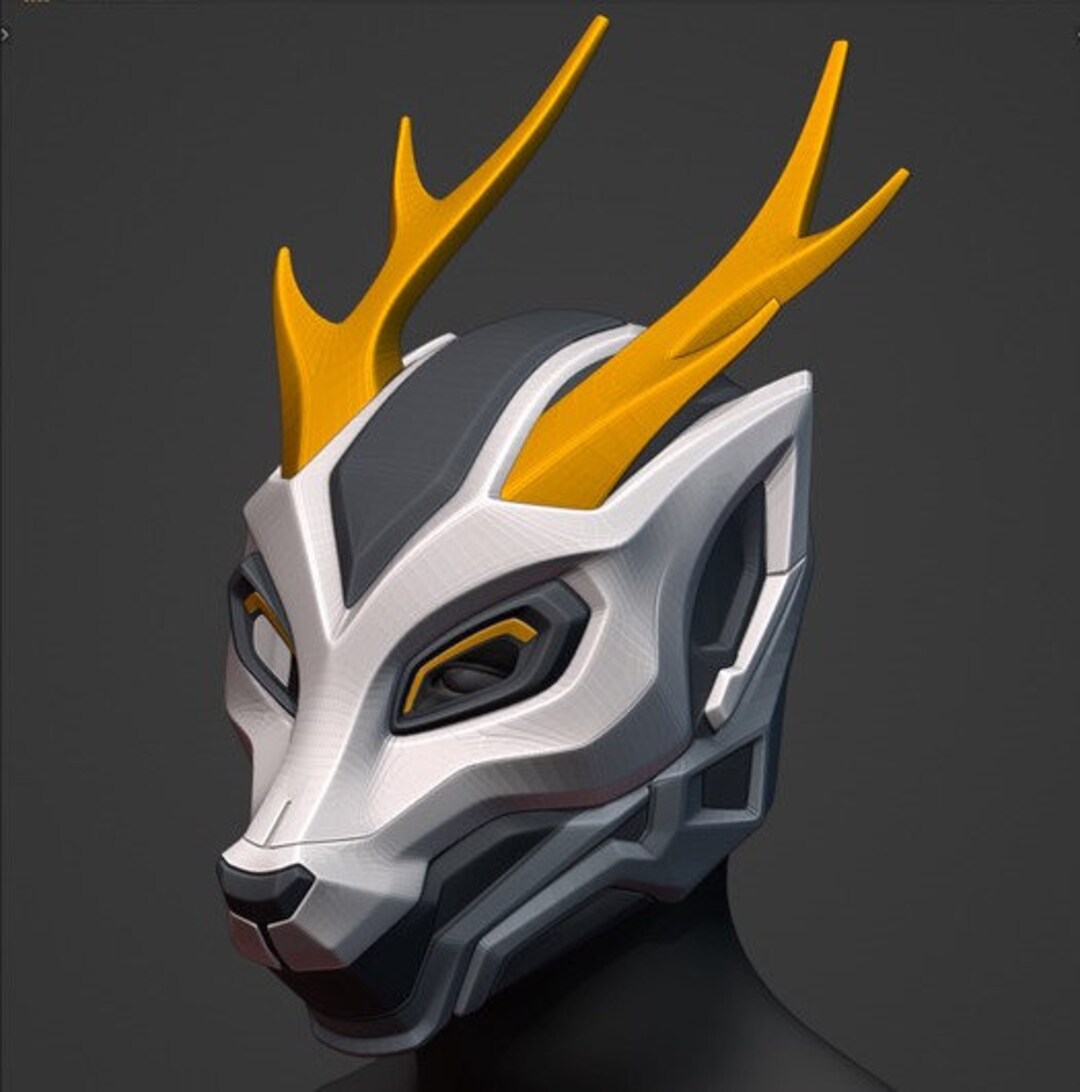 Cyber Deer Mask Custom Colors and Lights, Futuristic Mask, Cyber Punk ...