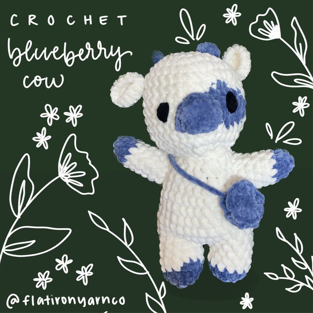 Blueberry Cow Plushie - Etsy