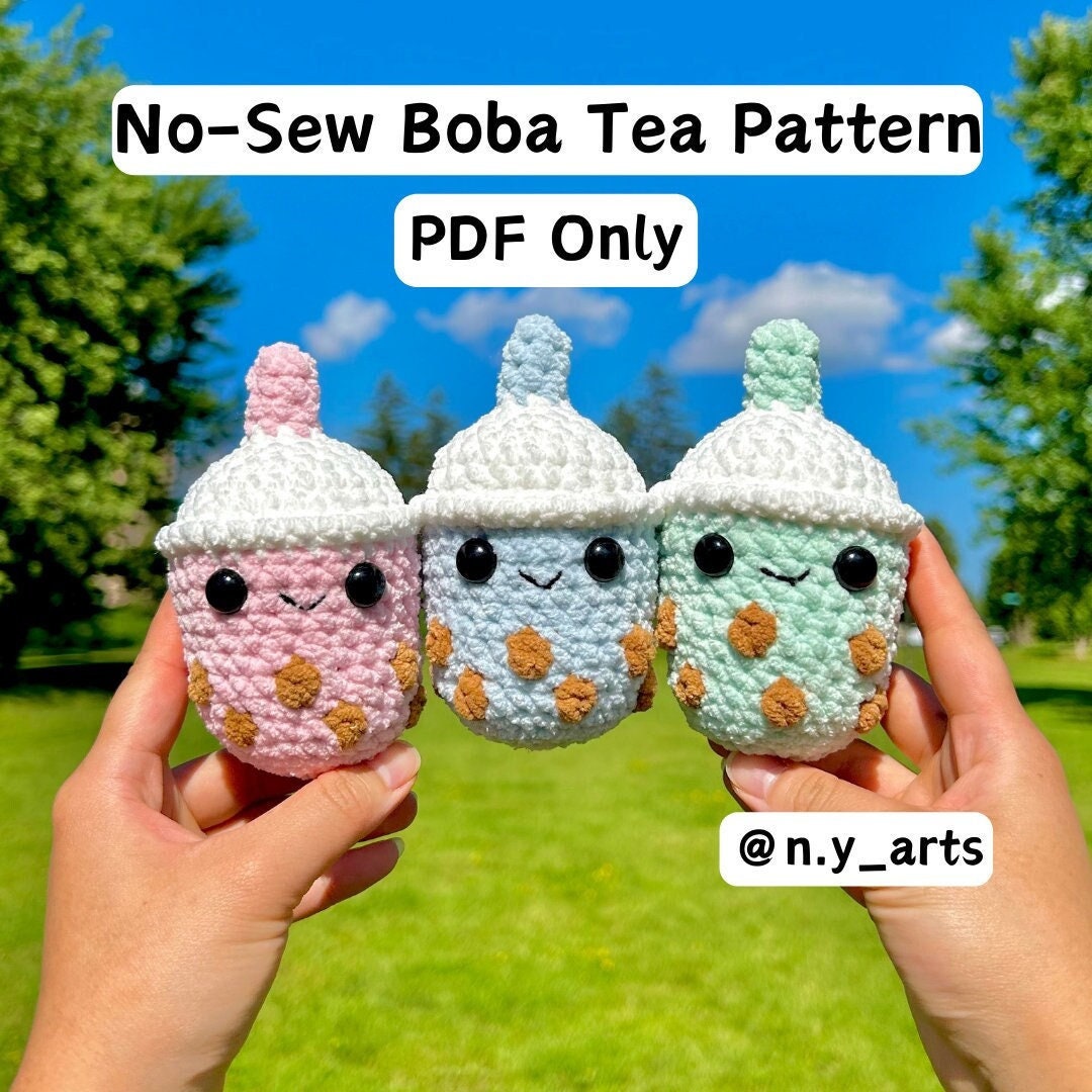 No-sew Pattern, Crochet Pattern, Crochet PDF, No-sew PDF, Crochet Boba ...
