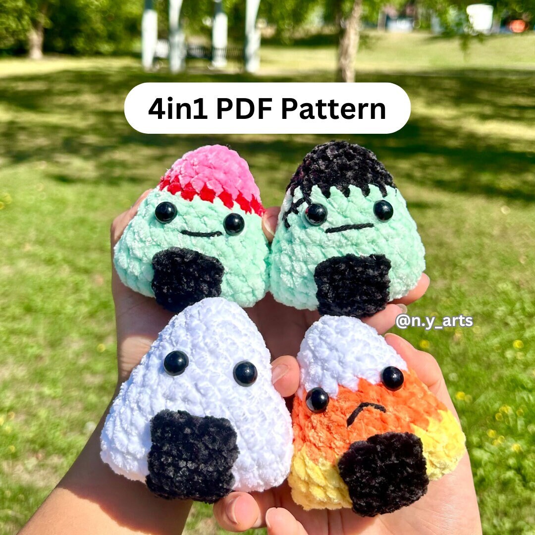 4in1crochet Pattern, Crochet Onigiri, Crochet PDF, Amigurumi, Halloween ...