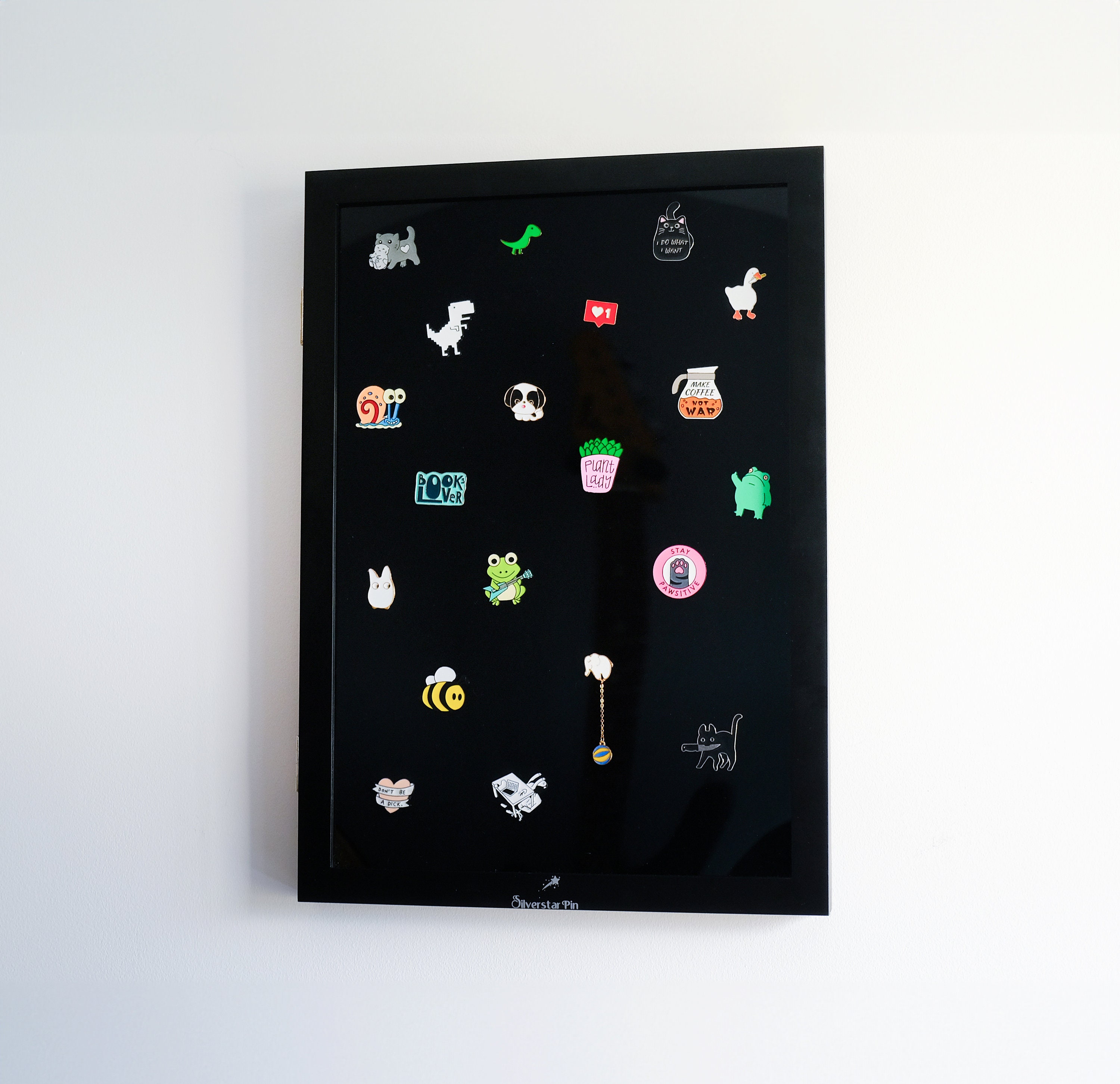 Enamel Pin Badge Collection Case, Wall-mountable Shadow Box Display ...