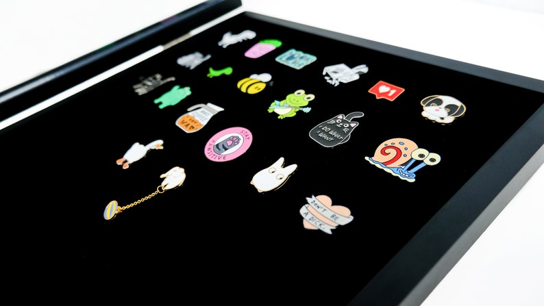 Enamel Pin Badge Collection Case, Wall-mountable Shadow Box Display ...