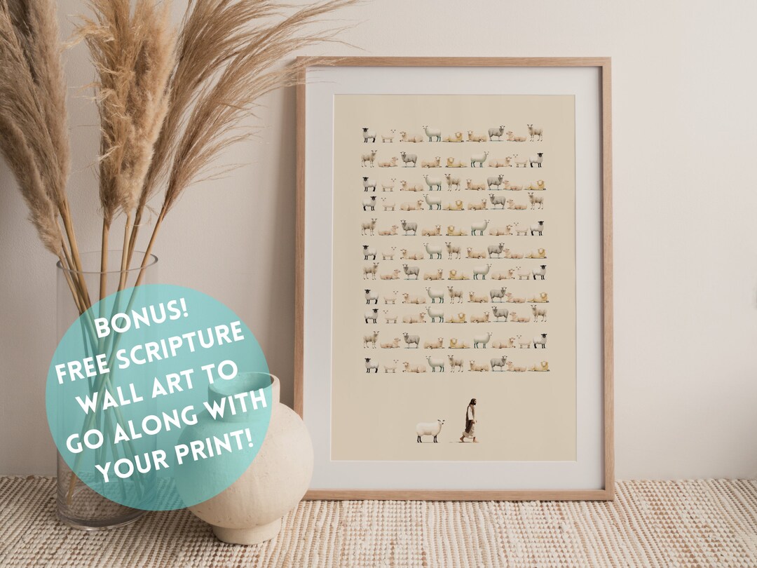 Jesus Leaves the 99, Parable of the Lost Sheep, Good Shepherd, Digital ...