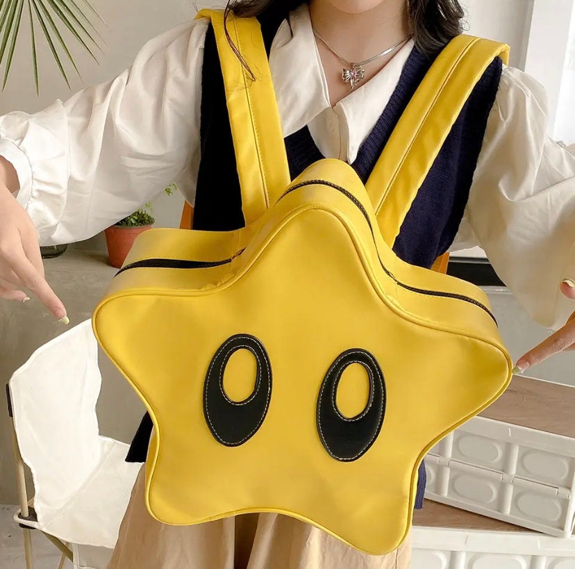 Y2K Star Backpack Aesthetic Backpack for School Yellow Y2K Bag for ...