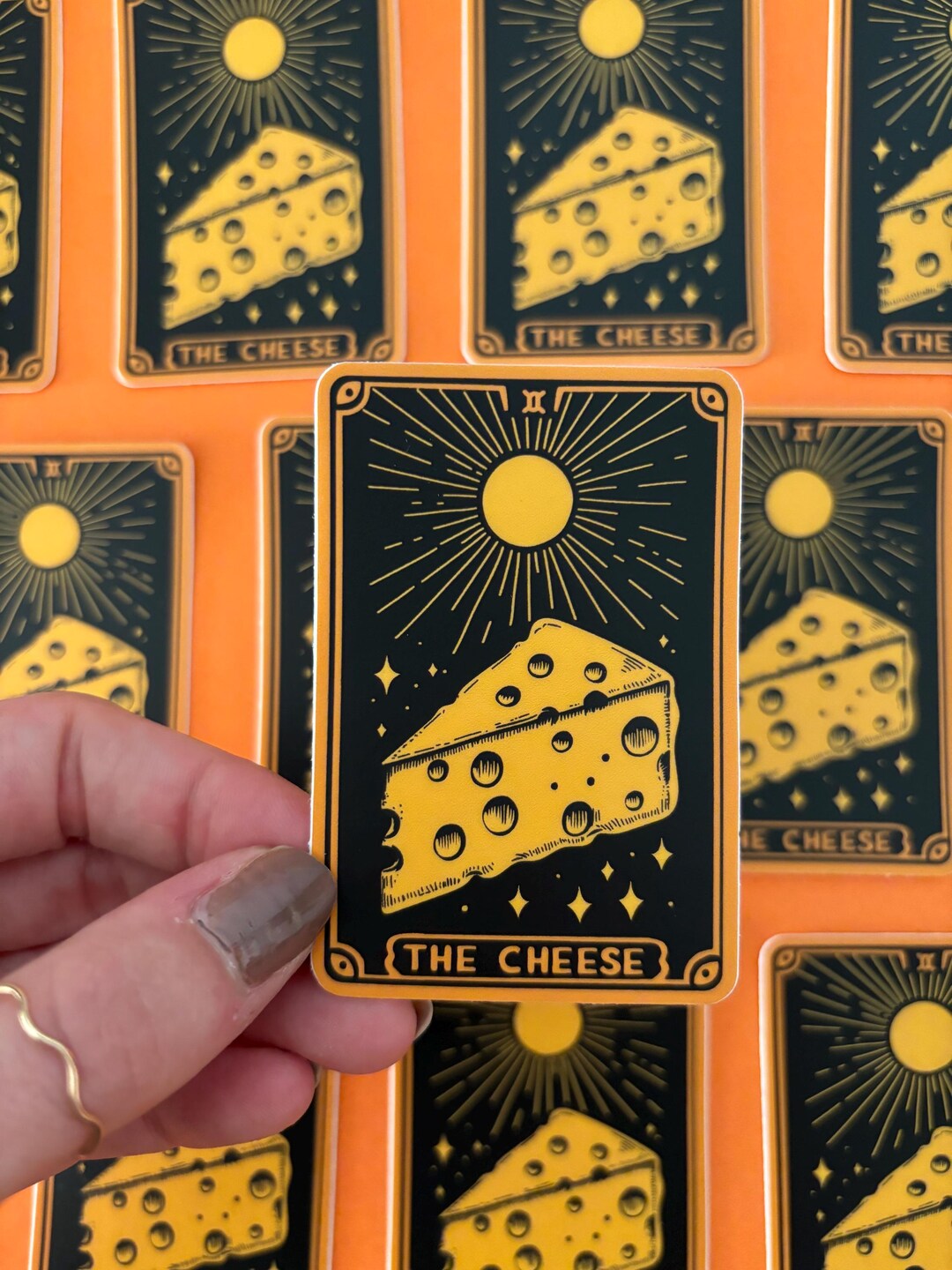 Tarot Card ‘THE CHEESE’ Vinyl Sticker- Mystical, Seer, Fortune Teller, Food, Funny - Etsy