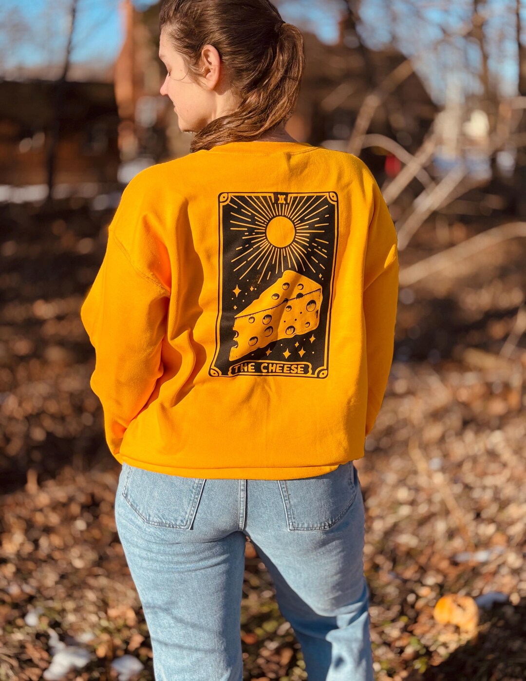 The CHEESE Tarot Card Sweatshirt- (screen Printed by Hand) Witchy ...
