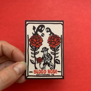 GETTYSBURG wandering Rose Soldier Vinyl Sticker Blood Rose Gettysburg ...