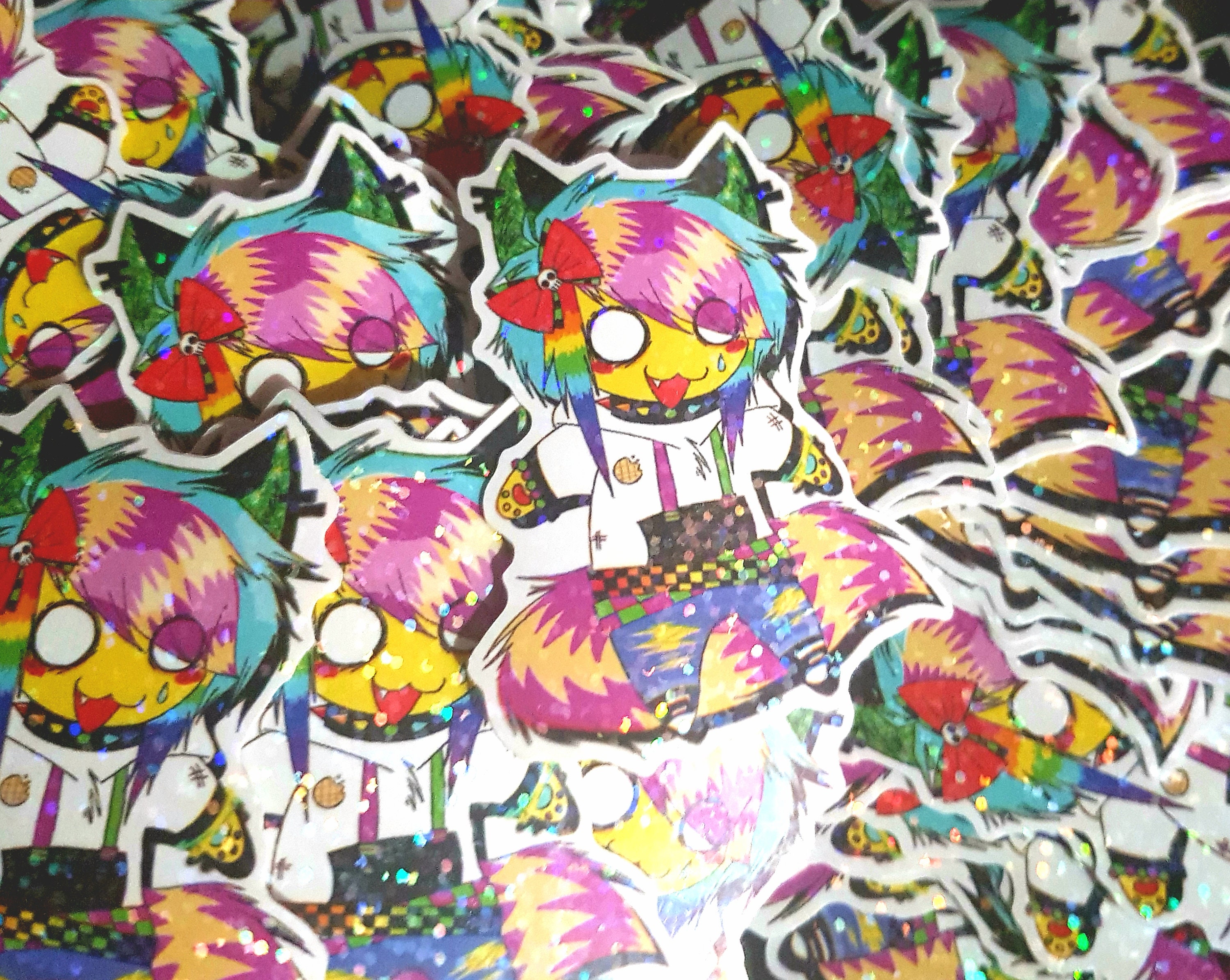 Wafflez the Cat Sticker :3 2000s Scene/emo Furry Sticker - Etsy UK