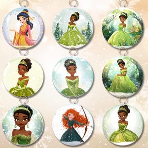 3D Christmas Princess Ornaments ~ Snowglobe Ornaments ~ Printable Round ...