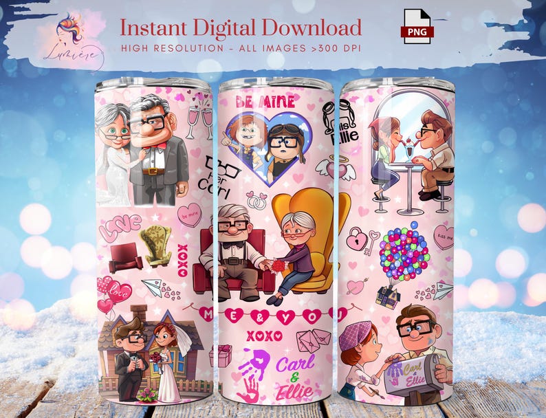 Happy Valentines Day 20oz Tumbler Wrap, Cartoon Character Tumbler ...