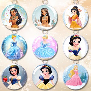 3D Christmas Princess Ornaments ~ Snowglobe Ornaments ~ Printable Round ...