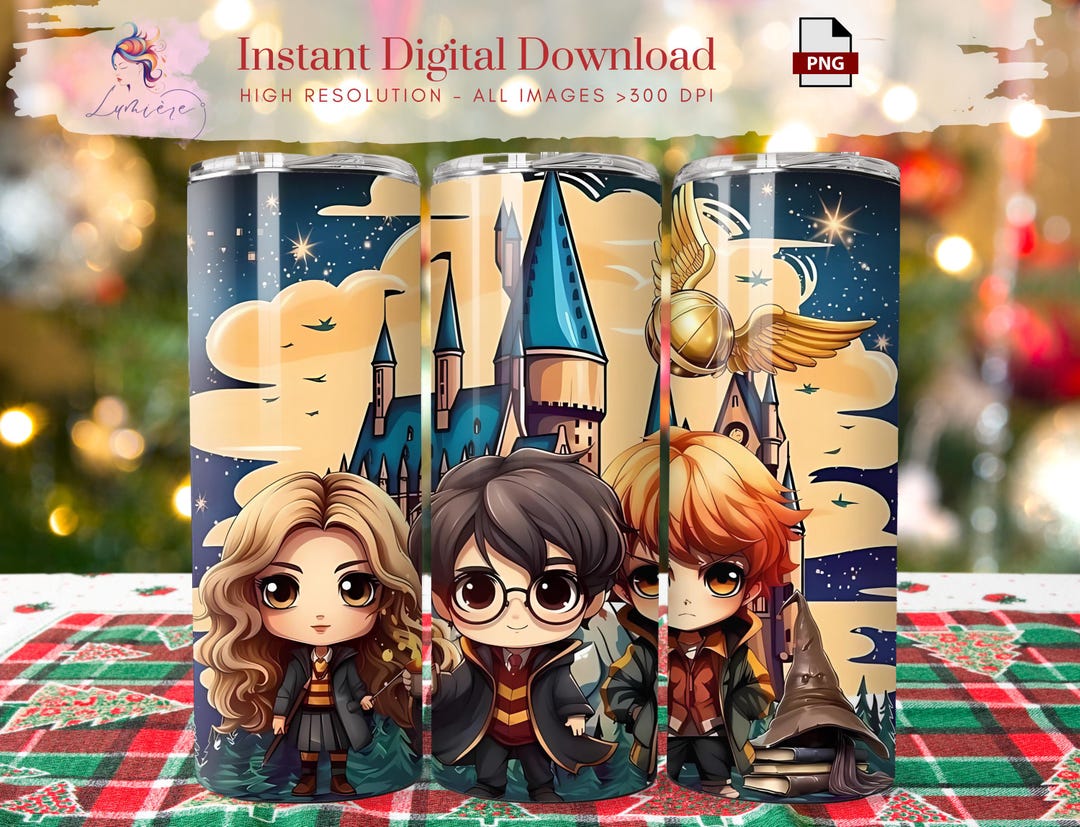 Magic Wizard School 20oz Tumbler Wrap ~ Wizarding Skinny Tumbler Wrap ...