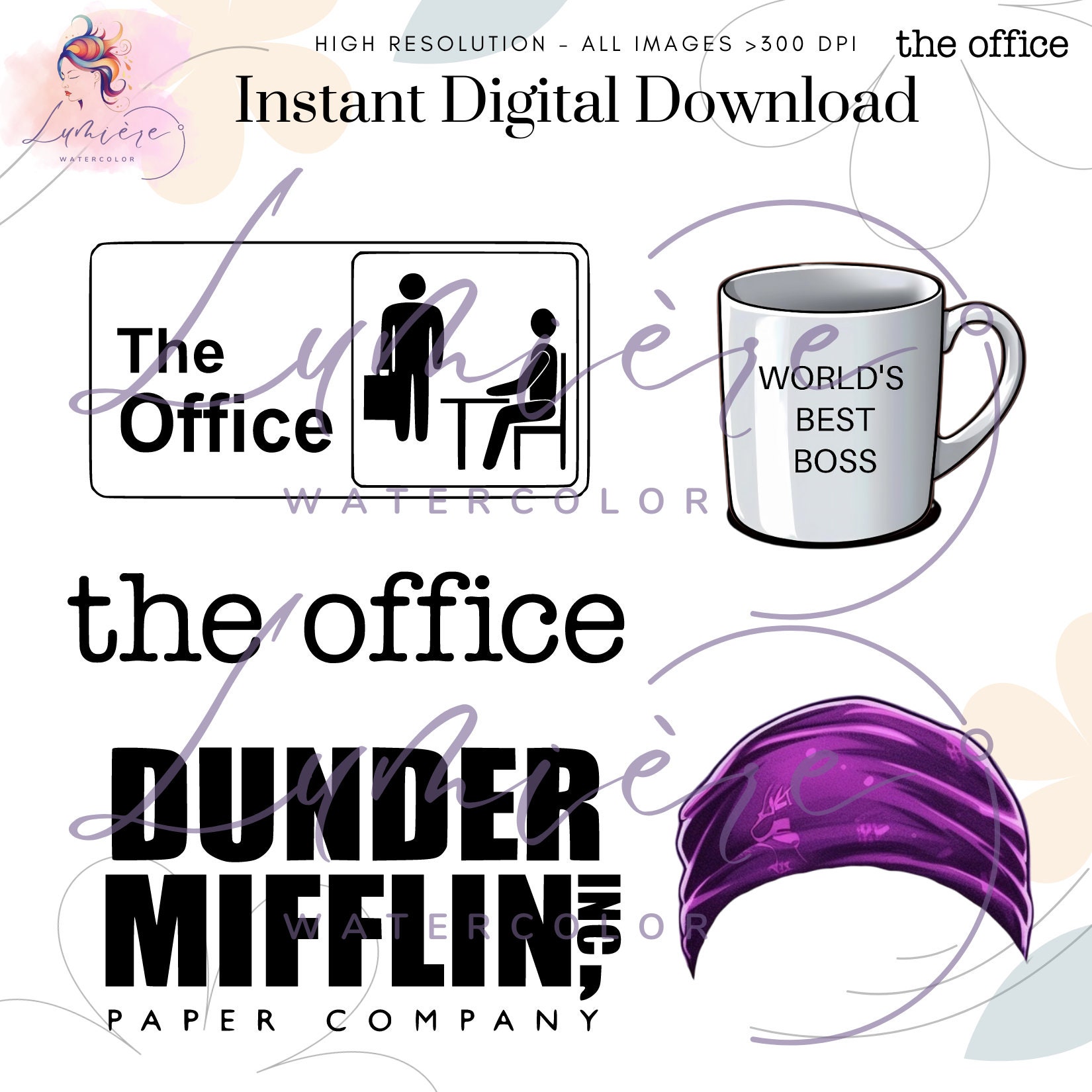 The Office Fan Art Clipart ~ Set of 25+ Iconic Characters Png ~ Office ...