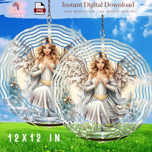 3D Christmas Angel Ornament ~ Snow Globe Ornament PNG ~ Wind Spinner ...
