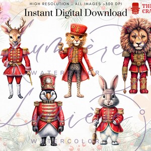 Animal Nutcracker Clipart~ 22 Watercolor Christmas Animals Png~ Marry ...