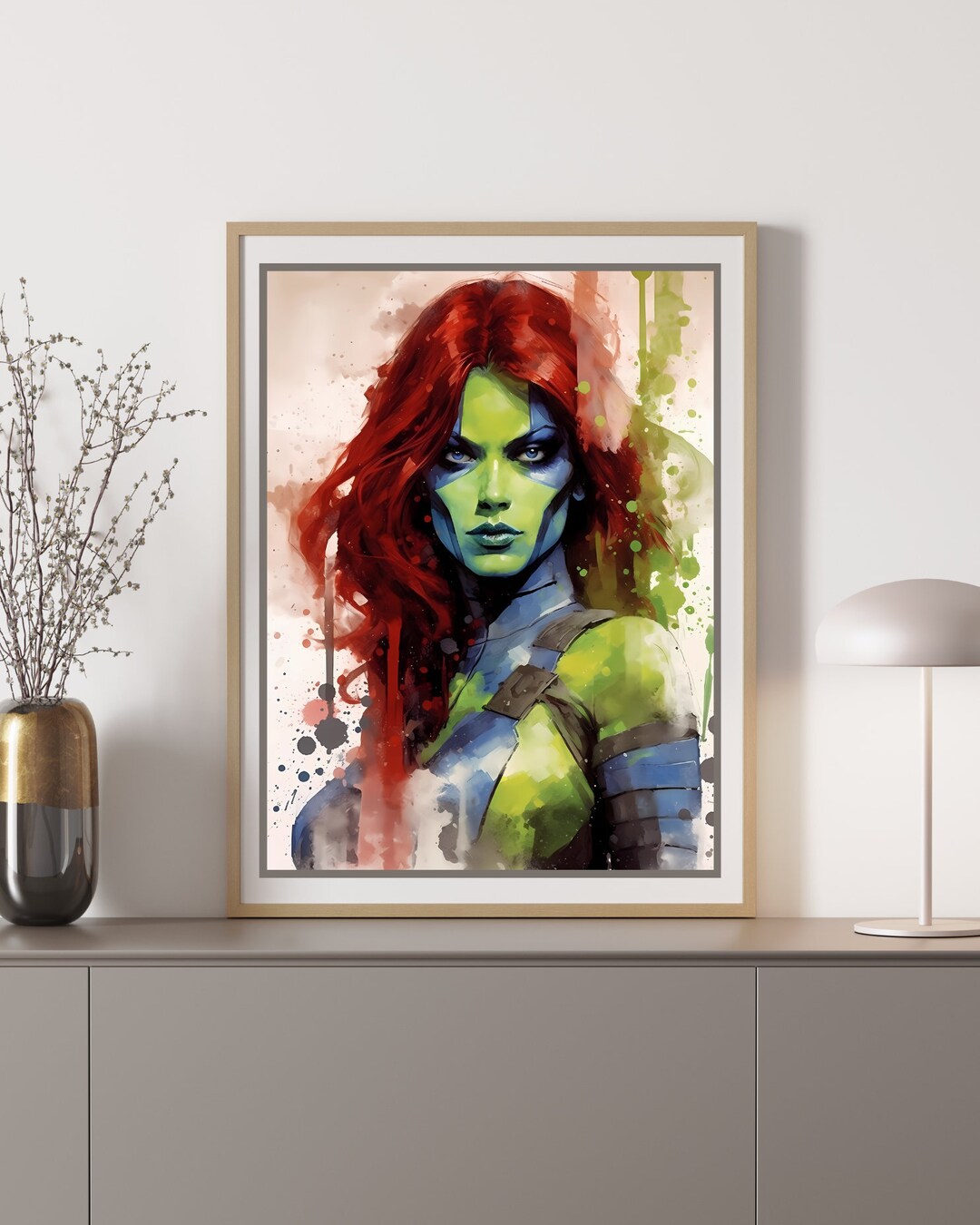 Gamora Digital Print Fierce Gamora Painting Savers of the Galaxy ...