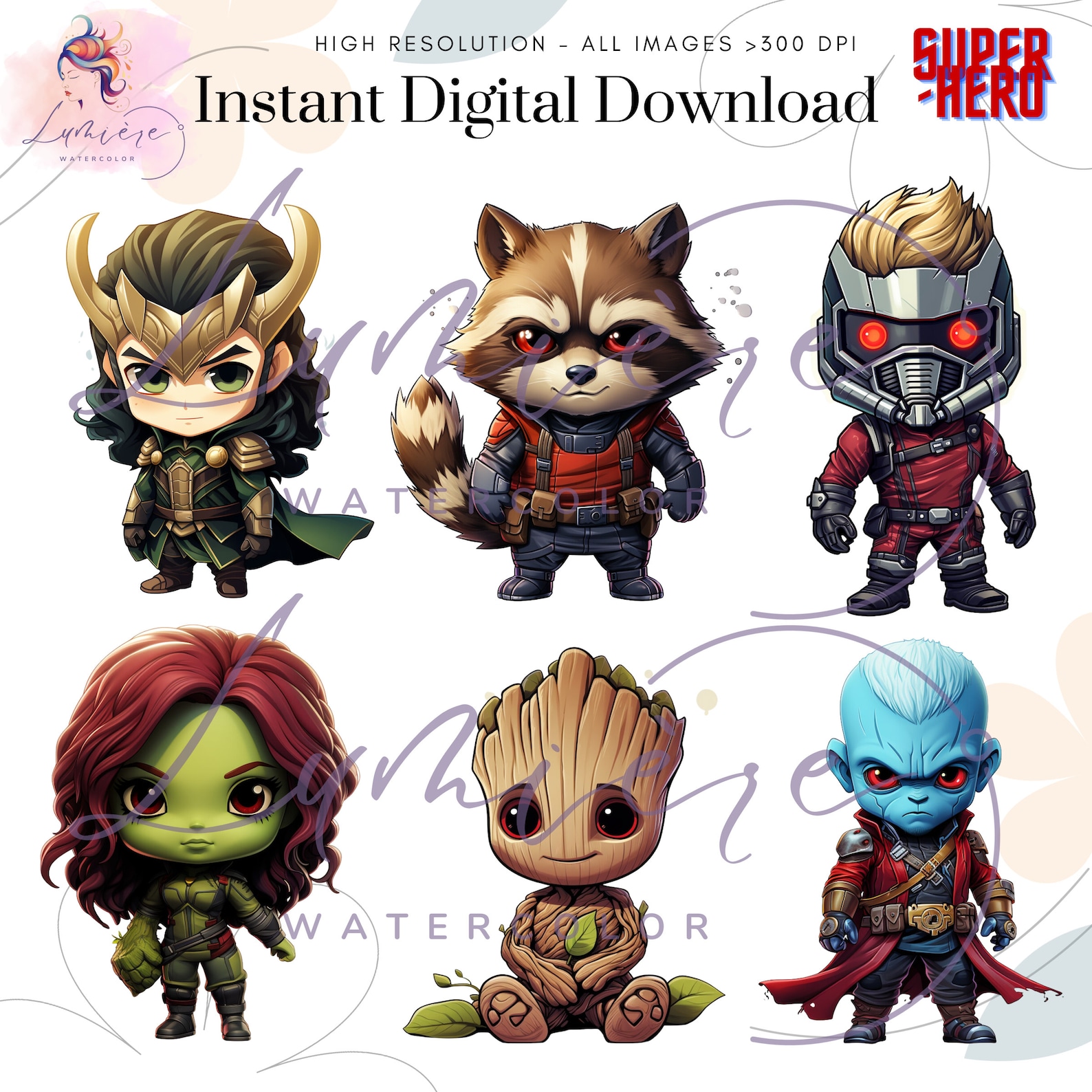 Superheroes Clipart Bundle~ 22 Cute Characters~ High Resolution ...