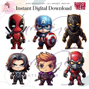 Superheroes Clipart Bundle~ 22 Cute Characters~ High Resolution ...