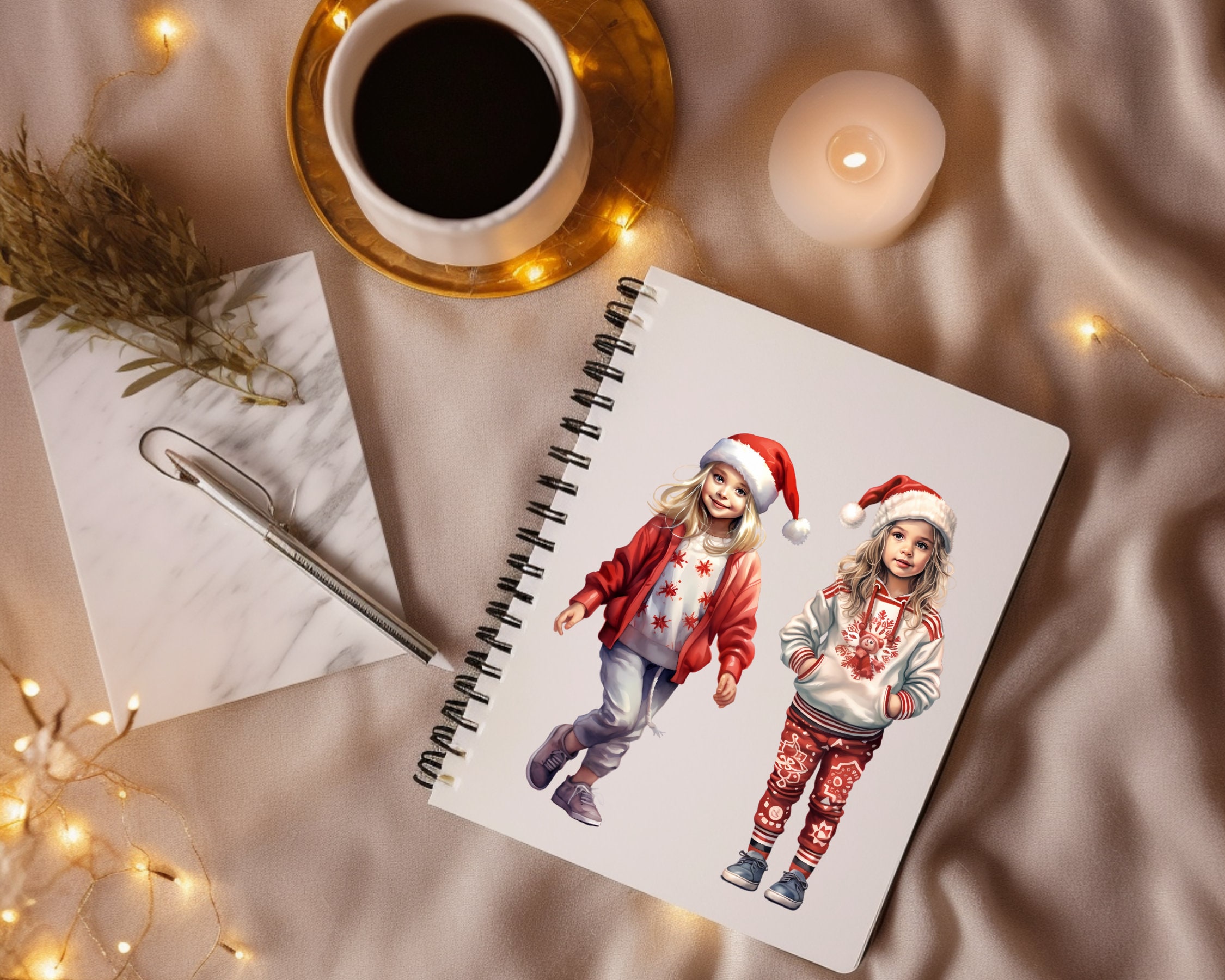 Little Girls Clipart~ 24 Watercolor Cute Christmas Little Girls ~ Marry ...