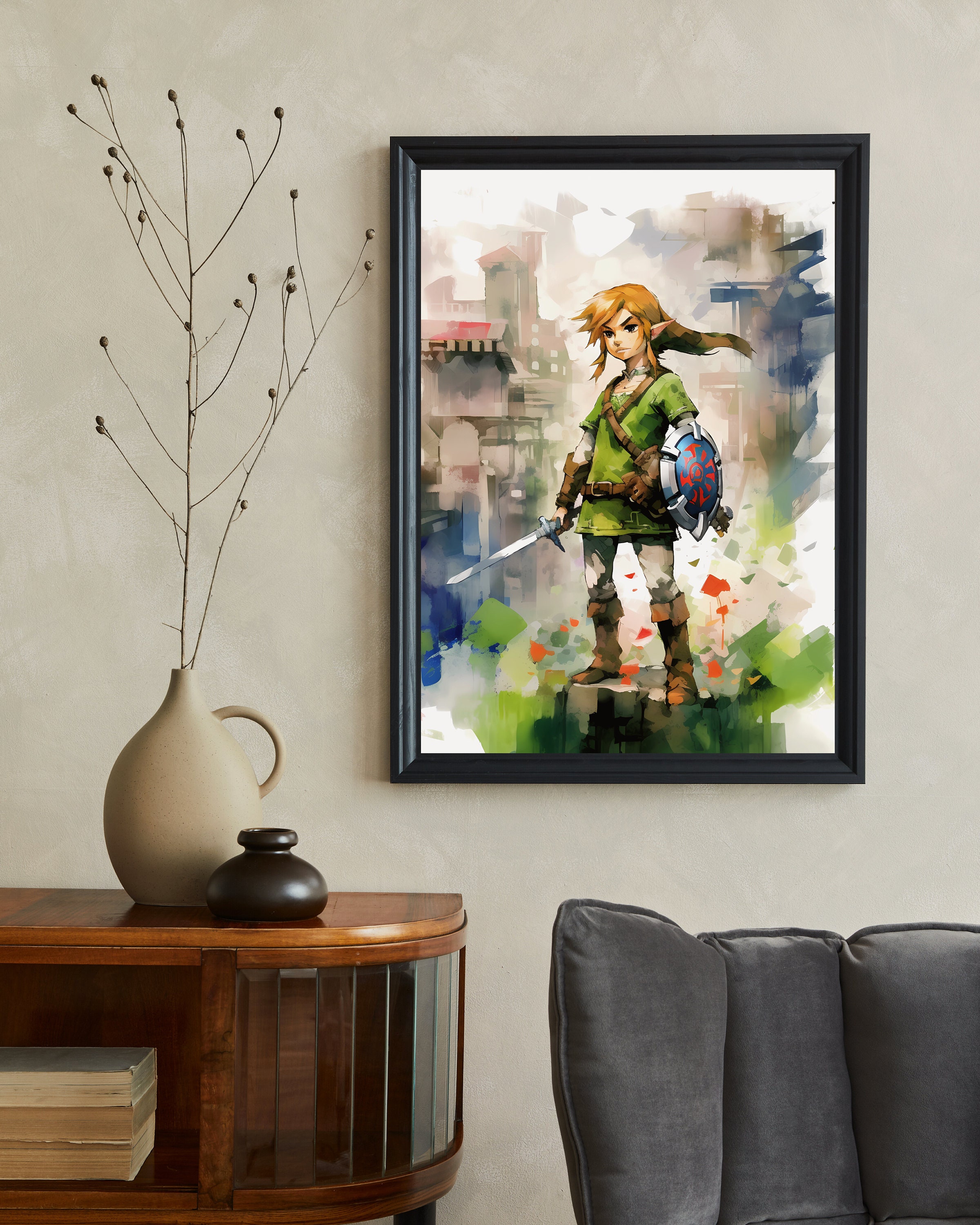 Link Print zelda Wall Art Breath of the Wild Watercolors - Etsy