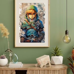 Link Portrait ~ Link Art Collection ~ Princess Zelda ~ Zelda Wall Decor ...