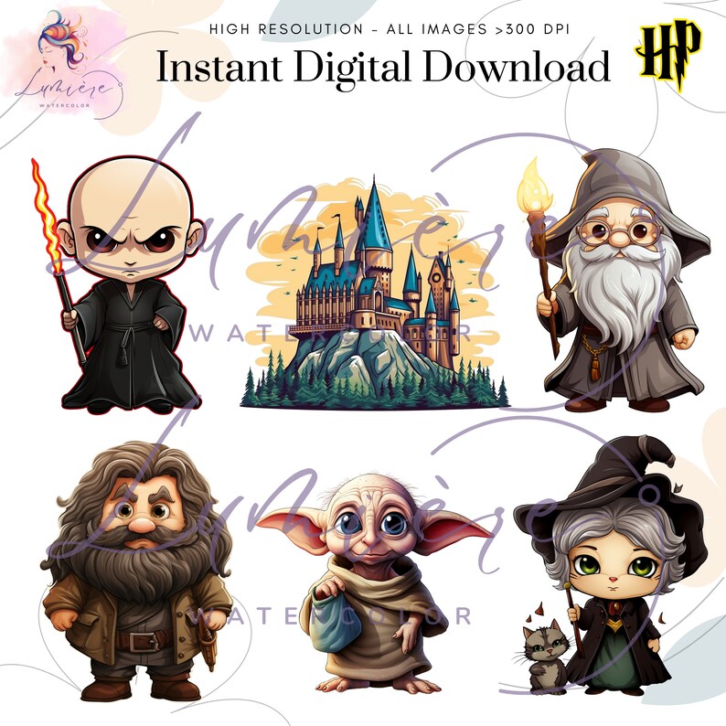Magic Wizardry Characters Clipart Bundle Set of 25 High - Etsy UK