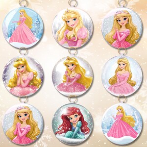 3D Christmas Princess Ornaments ~ Snowglobe Ornaments ~ Printable Round ...
