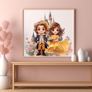 Little Princess & Her Prince Clipart~ 25 Watercolor Princess PNG ...