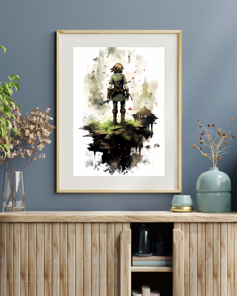 Link Print ~zelda Wall Art~ Breath of the Wild~ Watercolors Print~wall ...