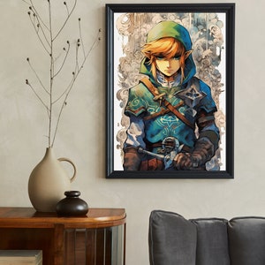 Link Portrait ~ Link Art Collection ~ Princess Zelda ~ Zelda Wall Decor ...