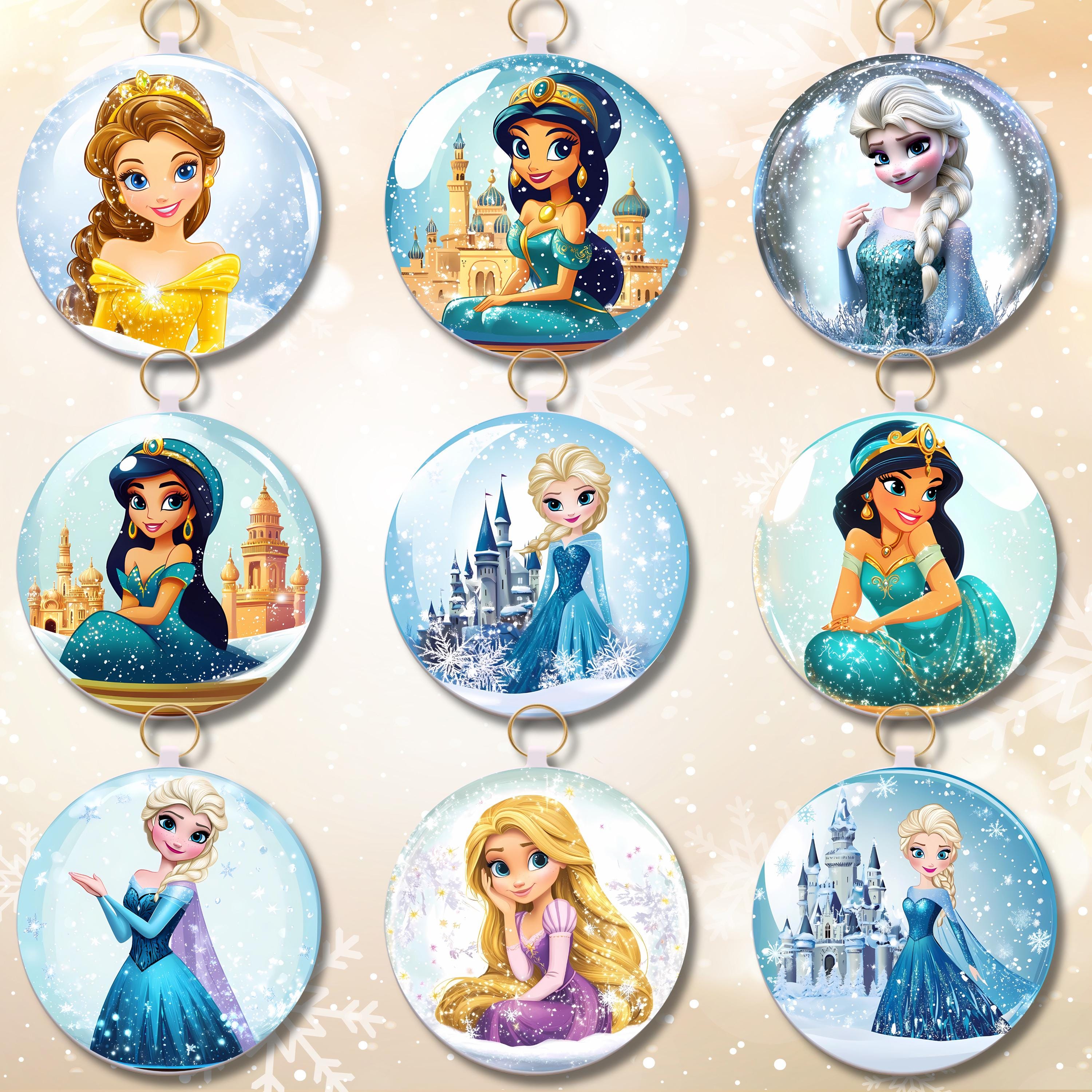 3D Christmas Princess Ornaments ~ Snowglobe Ornaments ~ Printable Round ...