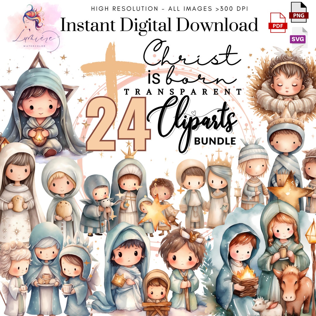Nativity Scene Clipart~ Nativity Scene PNG~ Jesus Birth Png~ Christmas ...
