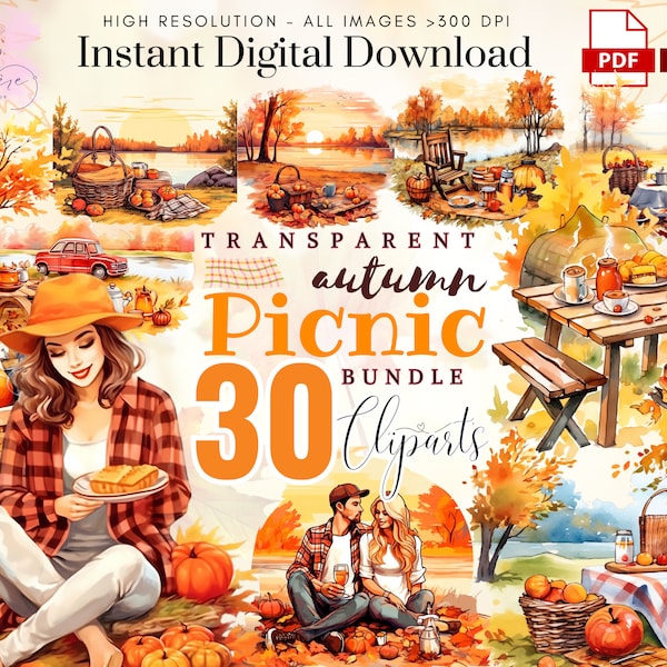Autumn Picnic Clipart - Etsy
