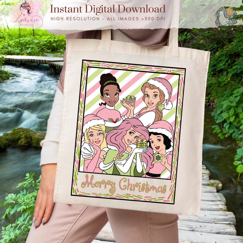 Christmas Princess PNG, Cartoon Invitation, Santa (digital Download) - Etsy