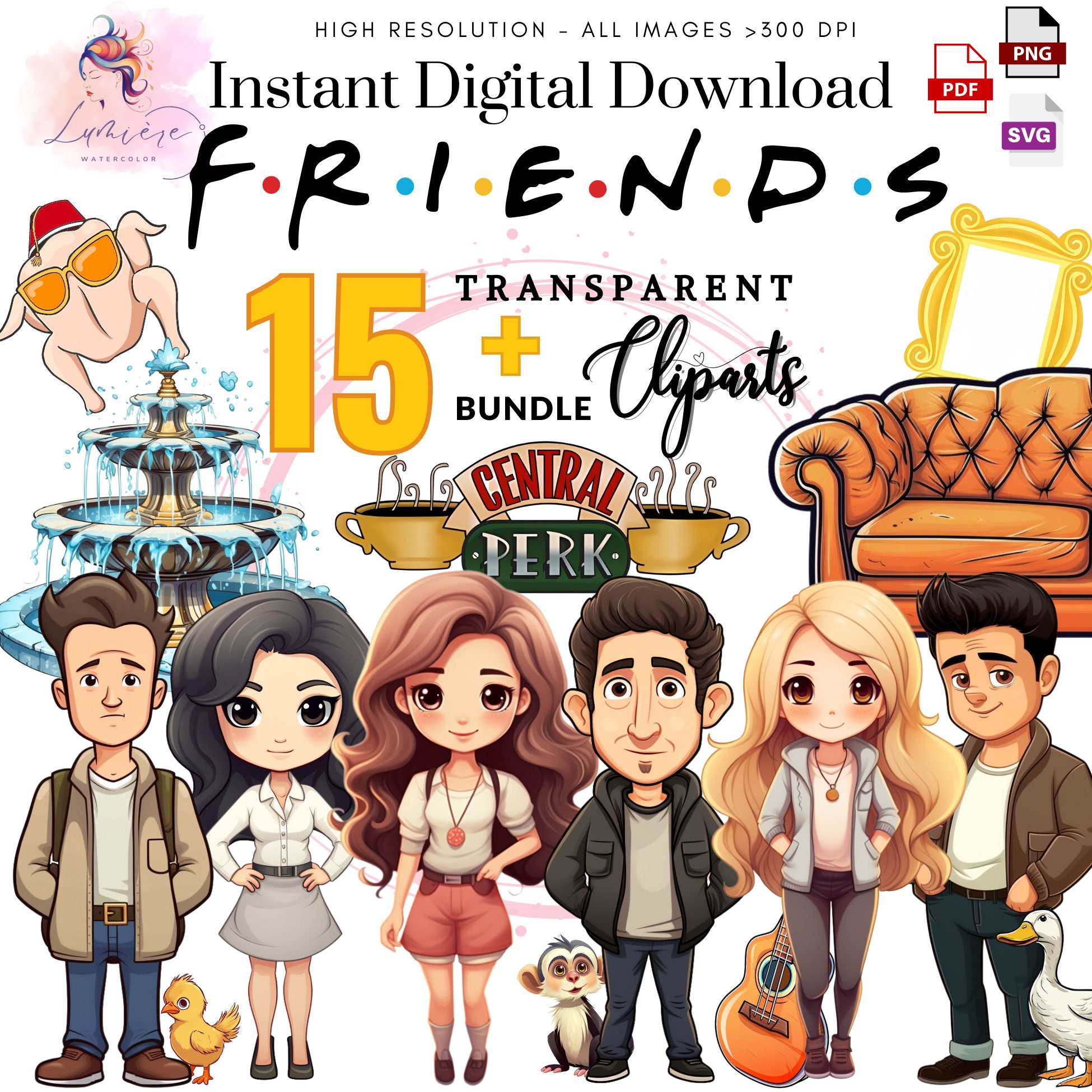 Magic Friends Clipart~ Set of 15+ Iconic Characters~ My Best Friend PNG ...