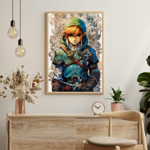 Link Portrait ~ Link Art Collection ~ Princess Zelda ~ Zelda Wall Decor ...