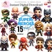 Superheroes Clipart Bundle 22 Cute Characters High Resolution ...