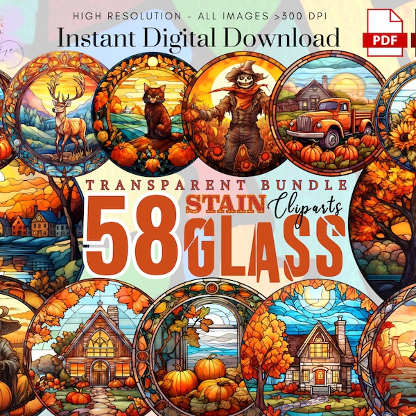 Stained Glass Fall Png - Etsy