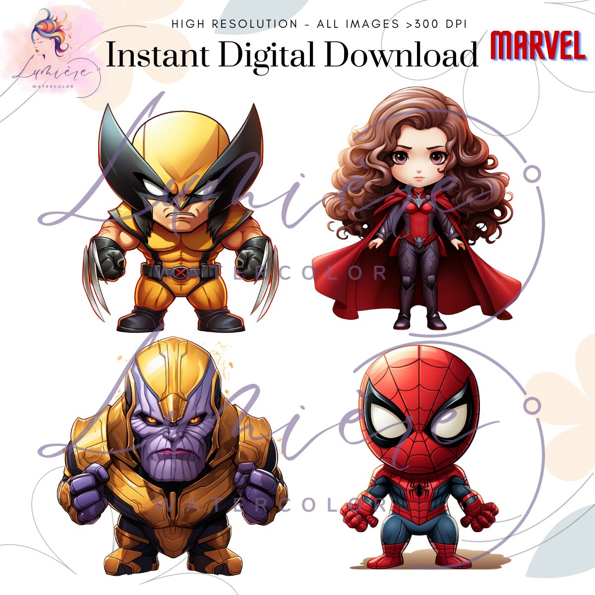 Superheroes Clipart Bundle 22 Cute Characters High - Etsy