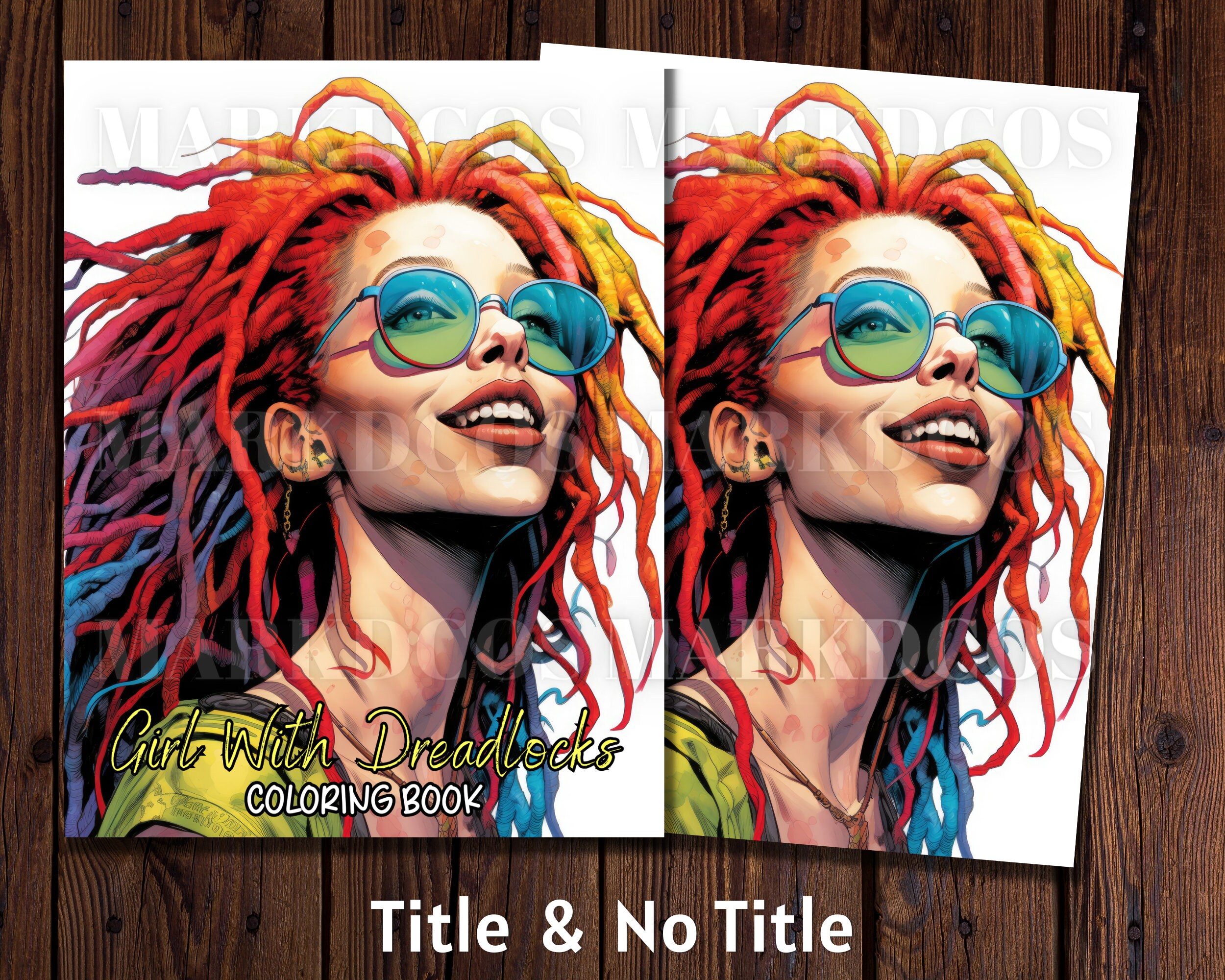 41 Girl With Dreadlocks Coloring Book Grayscale Coloring Book for ...