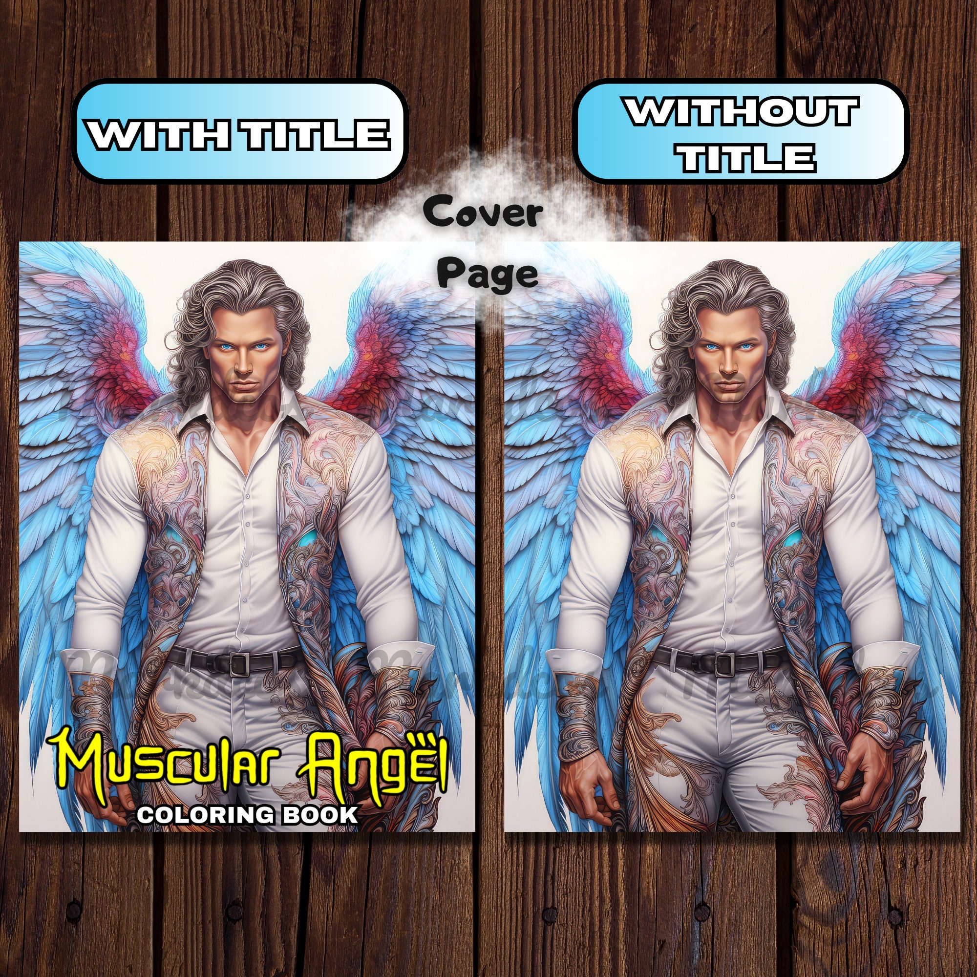 35 Muscular Angel Coloring Book, Grayscale Coloring Book for Adults and ...